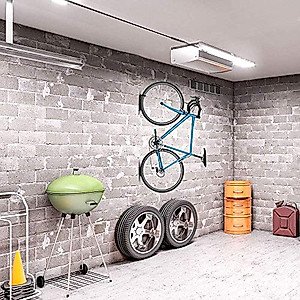 DIRZA Bike Wall Mount Rack with Tire Tray - Vertical Bike Storage Rack for Indoor,Garage,Shed - Easy to install - Great for Hanging Road,Mountain or Hybrid Bikes - Screws Included - 2 Pack
