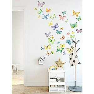 Kath and Cath Butterfly Wall Stickers Butterfly Wall Decals Wall Decor Removable for Girls Kids Nursery Bedroom Living Room