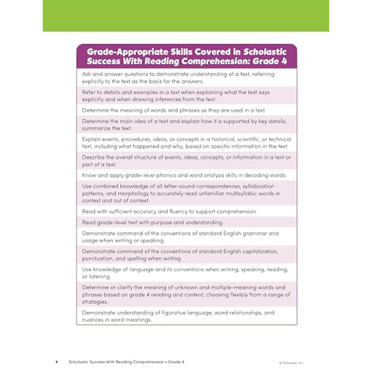Scholastic Success with Reading Comprehension Grade 4 Workbook
