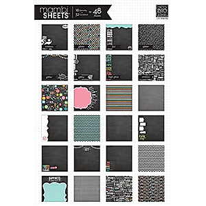 me & my BIG ideas Paper Pad, Chalkboard Doodle, 12-Inch by 12-Inch (Pack of 48)