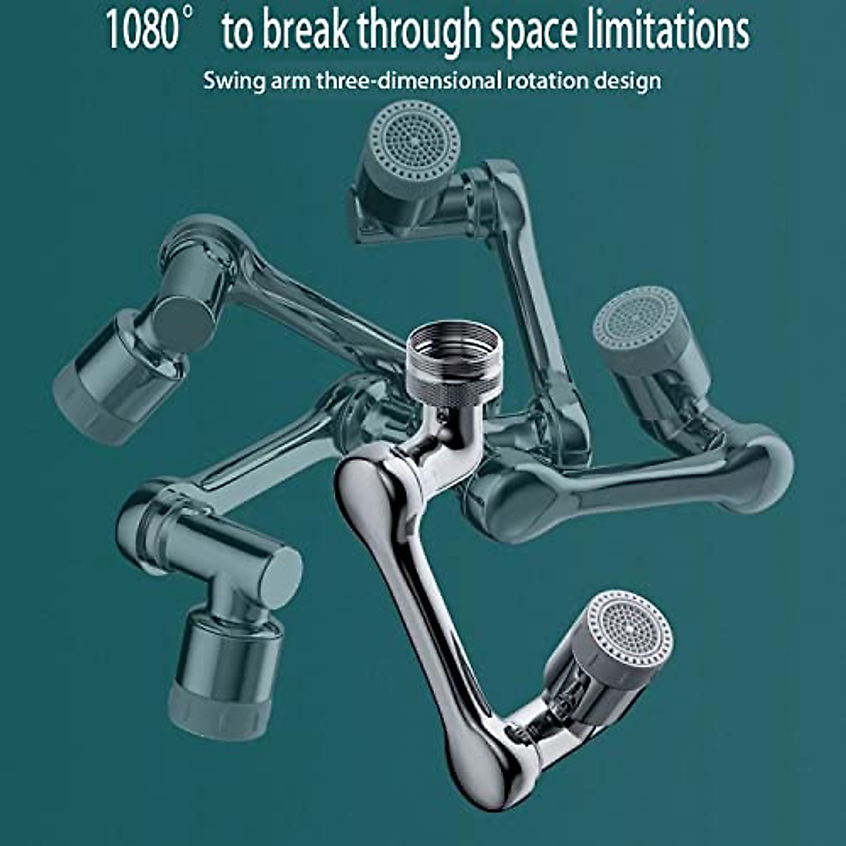 Faucet Aerator,1080° Rotating Extender Aerator, Durable Splash Proof Faucet Extender
