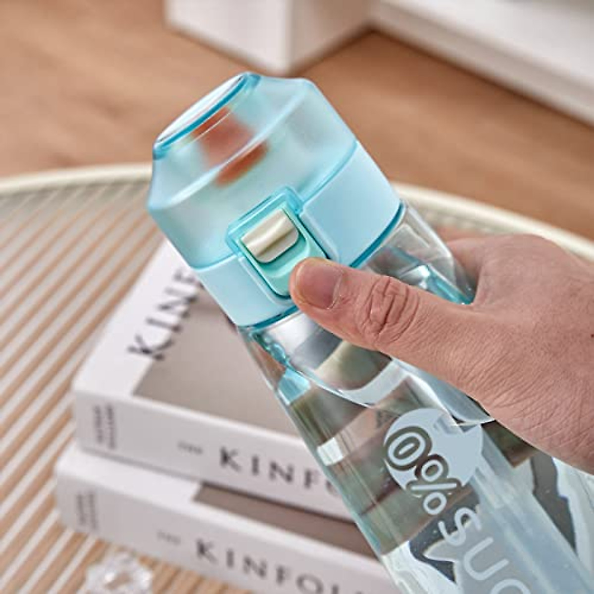 ECENUR Sports Air Water Bottle Free Tristan 650ml Starter up Set Drinking Bottles with 7 flavour pods Scented For Flavouring 0 Sugar, 0 Calorie (Blue)