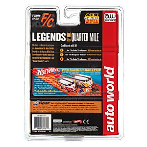 Auto World 4Gear Hot Wheels - Don The Snake Prudhomme/Snake II 1972 Plymouth Cuda Funny Car (White with Flames) HO Scale Slot Car