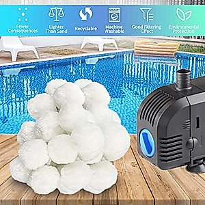 1.5 lbs Pool Filter Ball for Sand Filter Pump for Above Ground Pool, Pool Filter Media Balls Instead of Sand, Reusable Eco-Friendly Fiber Filter Media Ball (Equals 50 lbs Pool Filter Sand)