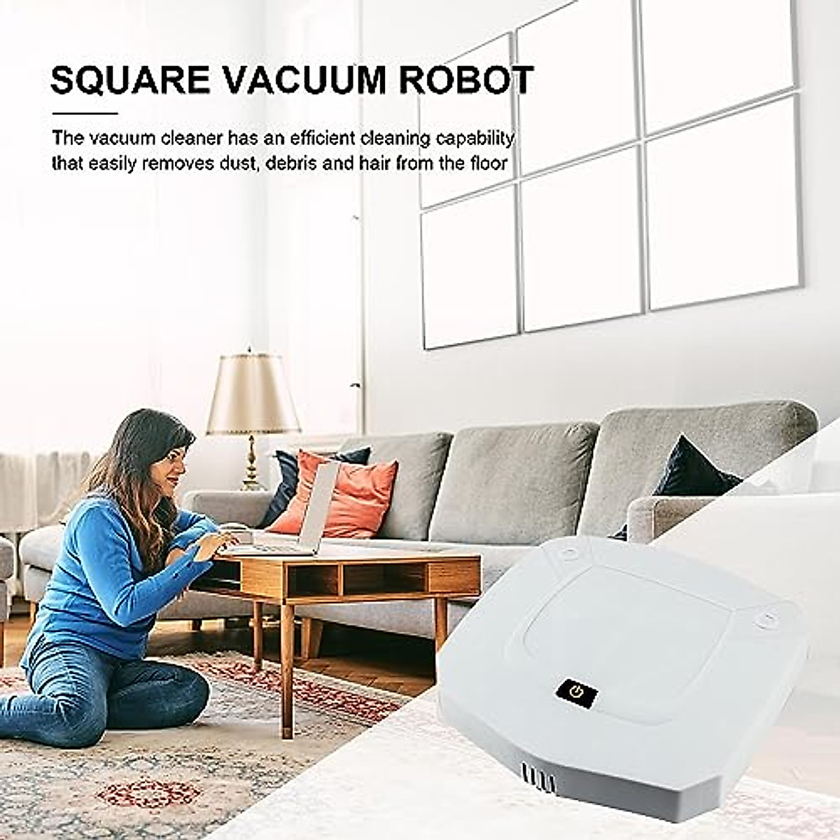 niuli Sweeping Robot, Robot Vacuum Cleaner Pet Hair Automatic Floor Cleaner Robot Carpet and Floor with Mapping - Automatic Vacuum Cleaner and Mop for Pet Hair,Square