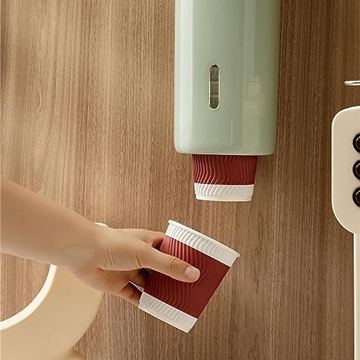 Guaber Wall Mounted Water Cup Dispenser Cup Holder Space-Saving Cup Cup Storage Rack