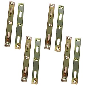 Set of 4 Pairs Rok Hardware 4" (102mm) Long Heavy Duty Steel Bed Rail Fasteners, Bed Rail Brackets, Zinc Plated, ROKBRF4