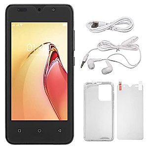 Zerodis Ultra Slim Smartphone, HD Three Card Slots 5MP Rear Camera ROM 32GB MTK6779 4.66in Screen Phone with Data Cable for Daily Use (Black)