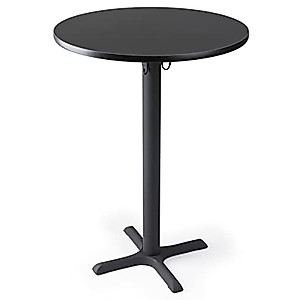 Displays2go 30”w x 42”h Round Cocktail Table - Black (FD30RP42BK)