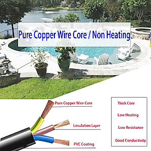 5898412LF 58984402L Power Cord Replacement, Compatible with Maytronics Dolphin Cleaner's Digital Power Supply, 10 Amps 125 Volts Black 3 Prong AC