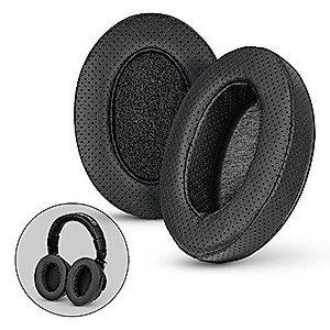 BRAINWAVZ Replacement Memory Foam Earpads - Suitable for Many Other Large Over The Ear Headphones - AKG, HifiMan, ATH, Philips, Fostex (Perforated Black)