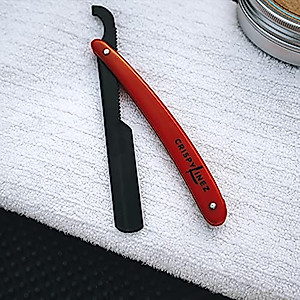 Crispy Linez Barber Turkish Razor | Professional Straight Razor (Red & Black)