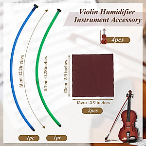 4 Pcs Violin Humidifier Instrument Accessory Violin Sound Hole Humidifier F Hole Humidifier with Microfiber Cleaning Cloth to Prevent Cracking Buzzing Protruding Fret Ends Top Sinking Dryness Problem