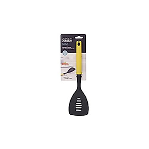 Joseph Joseph Duo Slotted Turner with Integrated Tool Rest: Hygienic, Heat-Resistant Nylon Head, Safe for Non-Stick Cookware, Light Yellow