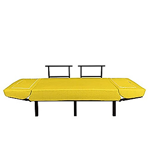 Ambesonne Vintage Yellow Futon Couch, Traditional Polka Dot Pattern Traditional European Spotty Retro Design, Daybed with Metal Frame Upholstered Sofa for Living Dorm, Loveseat, Yellow and White