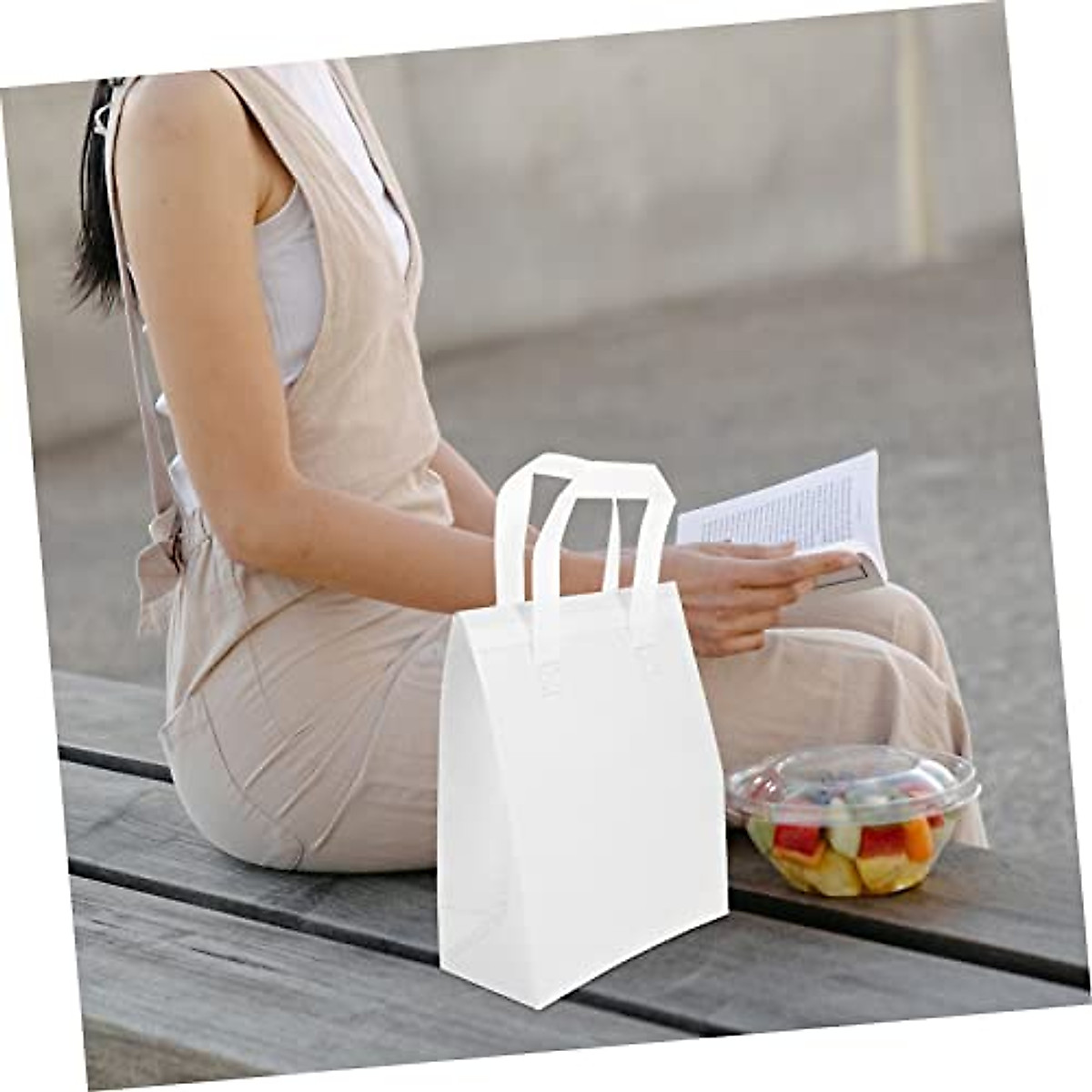 NAMOARLY 10pcs Cold Drink Insulation Bag Drink Carrying Bags Drink Carrier Bag Drink Packaging Bags Insulated Bag Insulated Drink Bag Takeaway Food Bag The Tote Bag Non-woven Fabric White