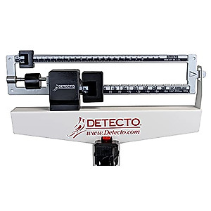 DETECTO 339 Mechanical Physician Beam Scale with Height Rod, Dual Reading KG/LB