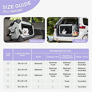 Lesure Collapsible Dog Crate - Portable Travel Kennel for Large Dog, 4-Door Pet Crate with Durable Mesh Windows, Indoor & Outdoor, Light Gray