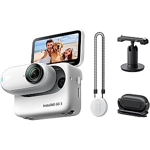 Insta360 GO 3 (128GB) – Small & Lightweight Action Camera, Portable and Versatile, Hands-Free POV, Mount Anywhere, Stabilization, Multifunctional Action Pod, Waterproof, for Travel, Sports, Vlog