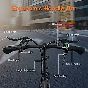 ZonDoo ZO02 Electric Scooter for Adults - 25 Miles Long Range & 20Mph Folding Commuter Electric Scooter - Big Fat Tire Bike Stylish Electric Scooter for Adults(Yellow)