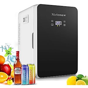 Nictemaw 20-liter Compact Cooler/Warmer Mini Fridge/Wine Cooler with LCD Display + Digital Thermostat + Cooling for Cars, Road Trips, Homes, Offices & Dorms