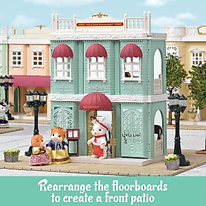 Calico Critters Town Series Delicious Restaurant, Fashion Dollhouse Playset, 36 months to 96 months, Furniture and Accessories Included (CC3012)