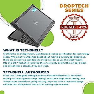 Gumdrop DropTech Laptop Case Fits Dell Chromebook 3120 | 3110 | 3100 (2-in-1) for K-12 Students Teachers and Classrooms – Drop Tested Rugged Shockproof Bumpers for Reliable Device Protection – Black