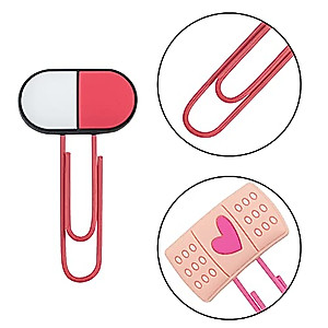 15 PCS Cute Bookmark Cartoon Silicone Bulk Bookmarks Dispenser Bookmark Memo Clip for Girls Student Stationery Nursing Student Essentials