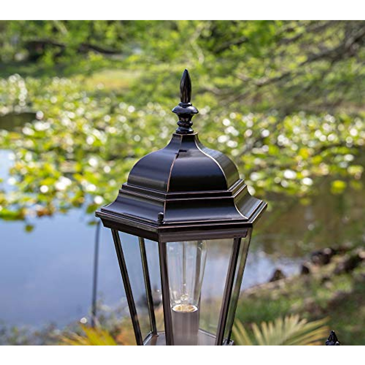 Kenroy Home 93434ORB Villa Lanterns, 2 Light Portable Post, Oil Rubbed Bronze