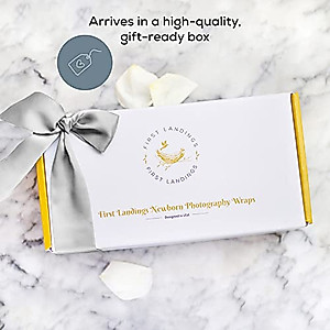 First Landings Swaddle Blankets 3-Pack - Premium Soft Knit Baby Wrap Receiving Blankets - 16" x 64" Baby Blankets - Newborn Photography Props - Gender Neutral Boy and Girl Baby Essentials (Neutral)