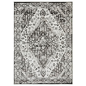 LOOMAKNOTI Rhane Adleigh 5' x 7' Gray Oriental Indoor Area Rug