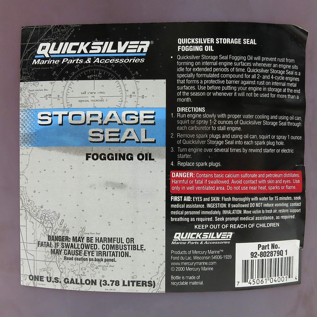 Quicksilver Storage Seal Fogging Oil, 1-Gallon