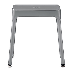 Safco Products 6603 Steel Stool, 15" H, Sturdy Construction, Durable Powder Coat Finish, Includes Nylon Leg Caps and Leveling Feet, Silver