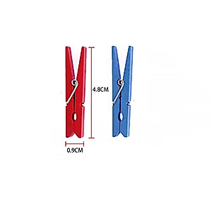 200 Pack Colored Wooden Clothes Pins, 10 Colors Wooden Clothes Pins with 66FT Jute Twine, Rainbow Clips for Photos, Pictures, Clothing Hanging (1.89 in)