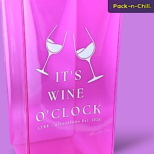 Wine Chiller (Pink), Portable Ice Wine Bag with Handles, Collapsible, Cools Wine Champagne Beers Ice Drinks in Minutes Anywhere You Go, Wine Gift Bag