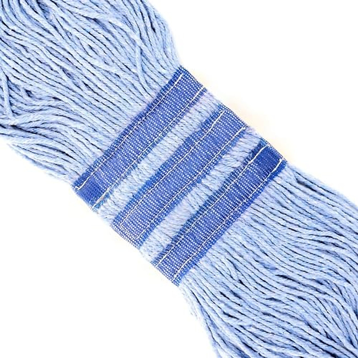 24 oz Loop-End Cotton Mop Head, Heavy Duty Mop Refills, 6 Inch Headband, Mop Head Replacement for Home, Industrial and Commercial Use (Blue)
