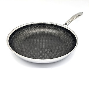 Cooksy 11 Inch Hexagon Surface Hybrid Stainless Steel Frying Pan