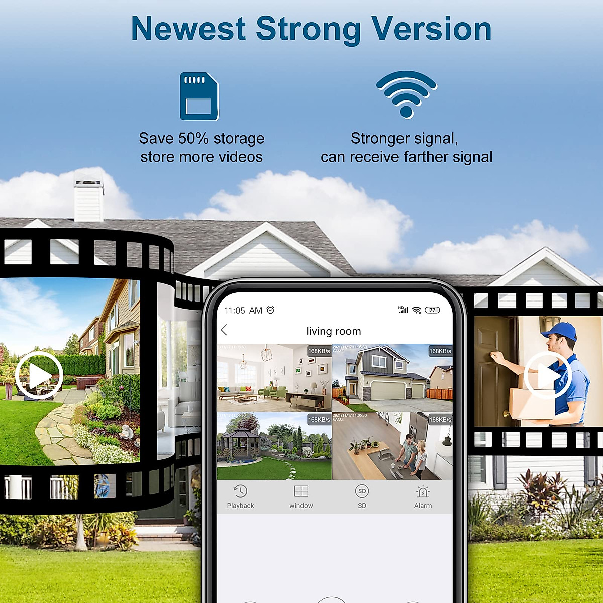 [Newest Strong Version]ISOTECT 11.6''Monitor, High-efficiency Video Coding Monitoring NVR Wireless Security Camera System,8CH Full HD 3MP CCTV Security System,6 IP66 Waterproof Cameras,2TB HDD