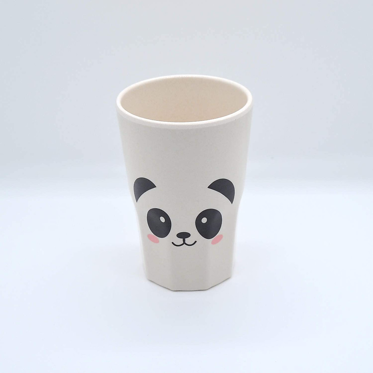 Bamboo Cups For Kids Set of 4 Cute Fun Animal 12 Oz Drinking & Snack Toddler Smoothie Bathroom Eco Friendly Organic Fibre Shatter Resistant BPA Free Dishwasher Safe, White, 4 Count (Pack of 1)