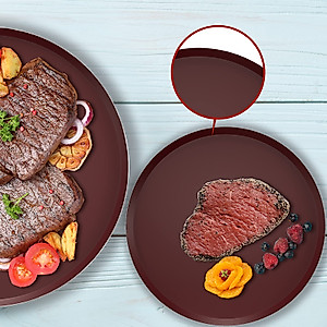 DYLIVeS 50 Count 9 inch Burgundy Paper Plates, Maroon Disposable Party Dessert Plates Flat Plates Round Food Serving Trays Platter, Birthday Party Supplies for Appetizers, Cake, Graduation, Holiday