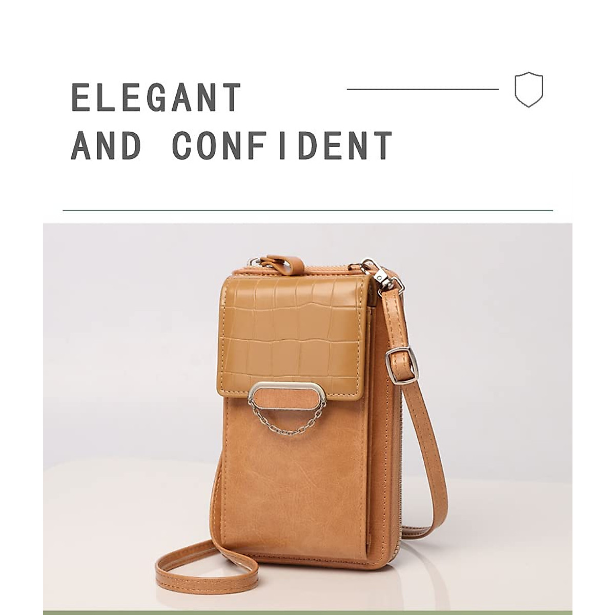 Women Crossbody Phone Bag, Small Messenger Shoulder Bag Cash Handbag Wallet Purse New in 2022 (BLACK)