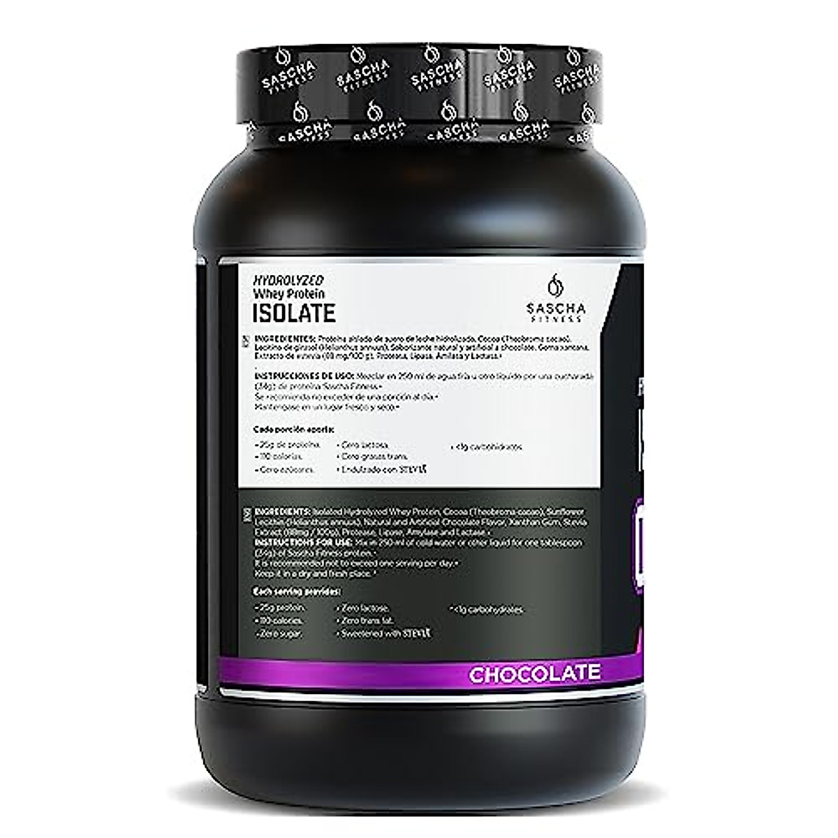 SASCHA FITNESS Hydrolyzed Whey Protein Isolate,100% Grass-Fed (2 Pound,Chocolate)