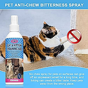 TUIOOE Cat Spray Deterrent 250ml/8.45OZ, Cat Repellent Outdoor for Cat & Dog - Anti-Scratching & Biting, Protect Furniture, Floor & Plants & Safe for Pets, Stay Away from Restricted Areas