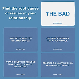 UNPACK THAT Conversation Cards Couples Game - Deep Relationship Questions for Couples, Families & Friends | 125 Cards for Communication & Intimacy Building