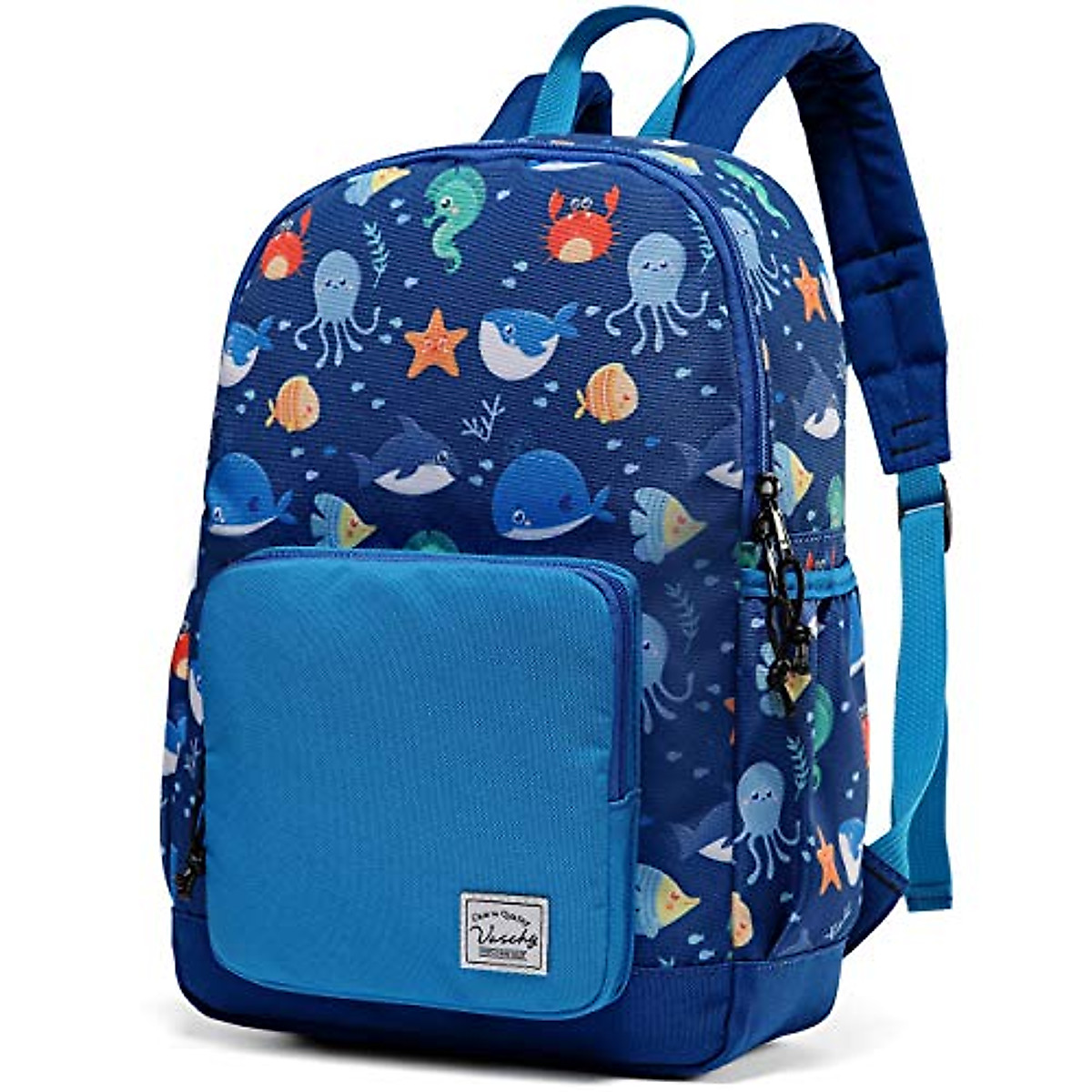 VASCHY Kids backpacks, Cute Lightweight Water Resistant Preschool Backpack for Boys and Girls Ocean Animals