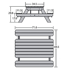 highwood Hometown Picnic Table, 6 Foot, Jasper