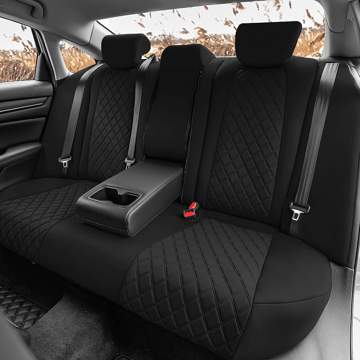 FH Group Custom Fit Seat Covers for 2023-2024 Honda Accord LX Sport Sport SE EX EX-L, Car Seat Covers Full Set, Black Neoprene Seat Covers, Waterproof Car Seat Cover, Honda Accessories