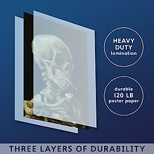 Palace Learning Vincent Van Gogh (Skull with Cigarette, 1885) Art Poster Print - 18 x 24 LAMINATED - Van Gogh Skeleton