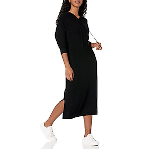 The Drop Women's Claudia Cuddle Hoodie Midi Dress, Black, M