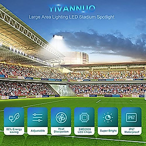 YIVANNUO 400W LED Flood Light Outdoor, Super Bright 10000LM LED Stadium Lights with Wide Lighting Angle 7000k Daylight White IP67 Waterproof Security Lights for Arenas Backyard Garden Playground